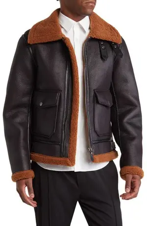A.p.c. Tom Faux Shearling Lined Bomber Jacket