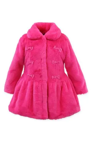 WIDGEON Princess Faux Fur Coat - Hot Pink Puff