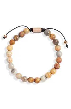 CLIFTON WILSON Tiger's Eye Beaded Bracelet - Soft Tan