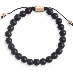 CLIFTON WILSON Tiger's Eye Beaded Bracelet - Black