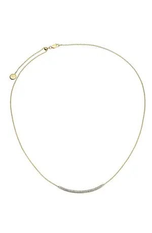 Monica Vinader Skinny Curve Diamond Necklace - 18ct Gold Vermeil On Sterling