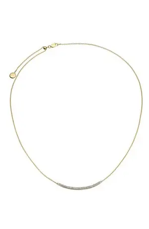 Monica Vinader Skinny Curve Diamond Necklace Yellow Gold