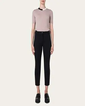 Akris Maru Slim-leg Ankle Denim Pants - Black