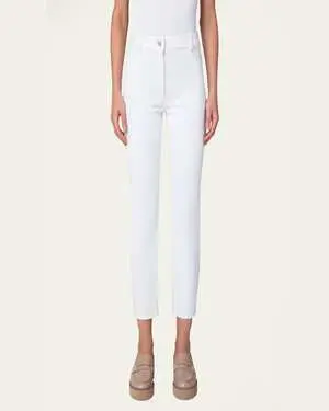 Akris Maru Slim-leg Ankle Stretch Denim Pants - Cream