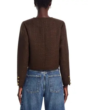 Aqua Tweed Jacket Exclusive - Chocolate