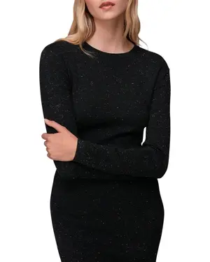 Whistles Annie Sparkle Knit Sweater Dress - Black