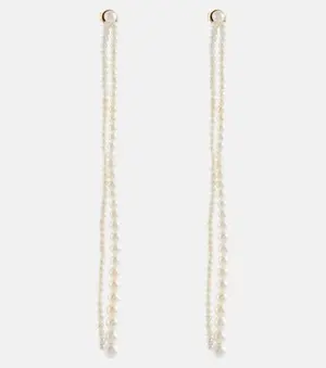 Sophie Bille Brahe Promenade De Perles 14kt Gold Drop Earrings - White