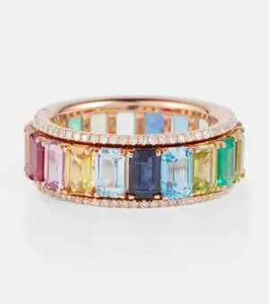 Shay Jewelry Rainbow Pavé Eternity Ring - Multicoloured
