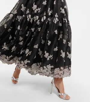 Erdem Tabetha Floral Embroidered Silk Dress