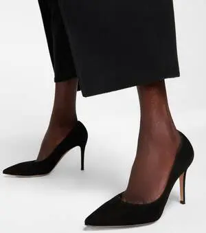 GIANVITO ROSSI 85 Suede Pumps - Black