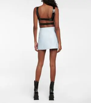 COURREGES Courrèges Faux Leather Cutout Crop Top