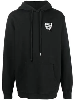 HTC LOS ANGELES Logo-print Cotton Hoodie - Black