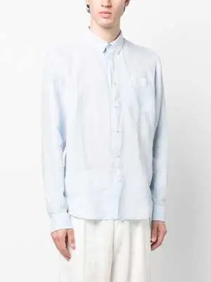 Vilebrequin Caroubis Long-sleeved Linen Shirt - Blue