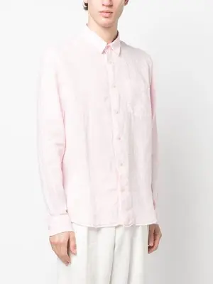 Vilebrequin Caroubis Long-sleeved Linen Shirt - Pink