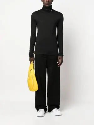 JIL SANDER Logo-print Roll-neck Jumper - Black