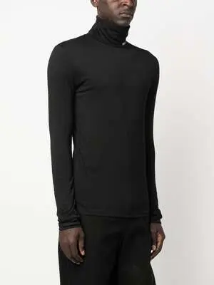 JIL SANDER Logo-print Roll-neck Jumper - Black
