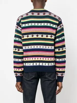Kenzo Striped Wool-cotton Blend Jumper