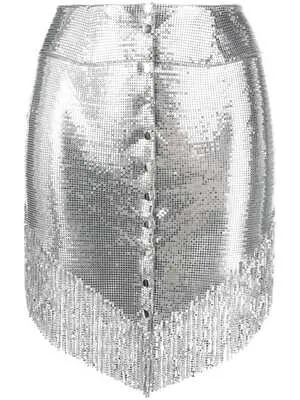 Rabanne Buttoned Fringed Miniskirt