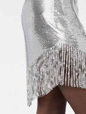 Rabanne Buttoned Fringed Miniskirt