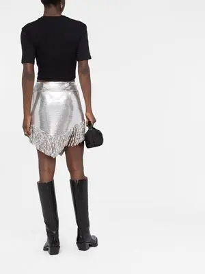 Rabanne Buttoned Fringed Miniskirt