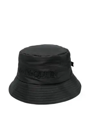 Alexander McQueen Logo-embroidered Bucket Hat - Black
