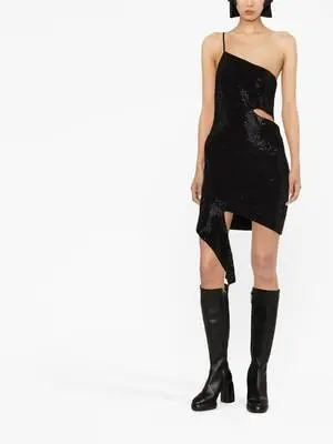 ANDREĀDAMO Rhinestone-embellished Minidress