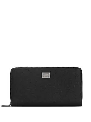 Dolce & Gabbana Zipped Grained Leather Wallet - Black