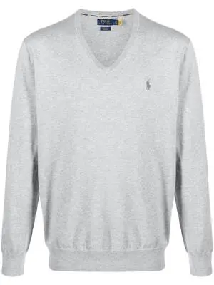 Polo Ralph Lauren Embroidered Pony Knit Jumper - Grey