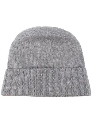DELL'OGLIO Cashmere Beanie - Grey