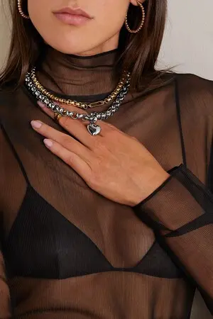 LAURA LOMBARDI Net Sustain Amorina Platinum-plated Necklace