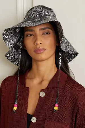 Call It By Your Name Capeline Bead-Embellished Paisley-Print