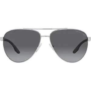 Prada Prada Linea Rossa 61mm Polarized Aviator Sunglasses Silver