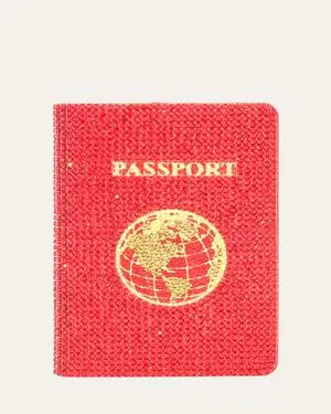 Judith Leiber Allover Crystal Passport Holder Red