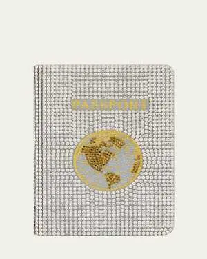 Judith Leiber Allover Crystal Passport Holder Silver Rhine