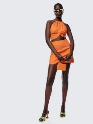 REFORMATION Reformation Veranda Linen Mini Skirt Citrus