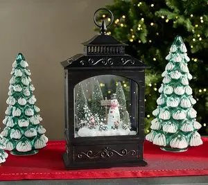 VALERIE PARR HILL Christmas Time Reflections Lit Snowing Lantern-valerie - One-color