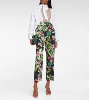 Oscar De La Renta Printed Cropped Pants