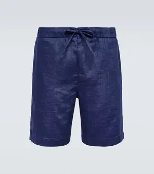 Frescobol Carioca Felipe Linen And Cotton Shorts - Blue