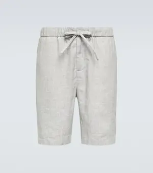 Frescobol Carioca Felipe Linen And Cotton Shorts - Grey