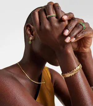 SUZANNE KALAN 18kt Ring With Diamonds And Emeralds