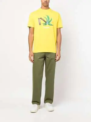 Palm Angels Broken Palm Print T-shirt - Yellow