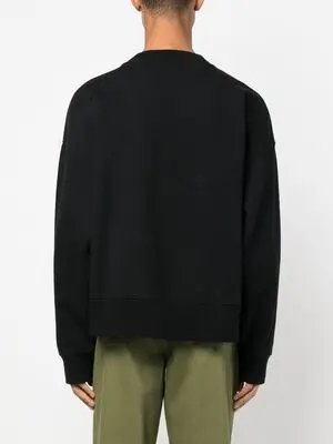 Palm Angels Logo-print Crew-neck Sweatshirt - Black