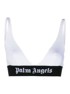 Palm Angels Logo-tape Triangle Bra - White