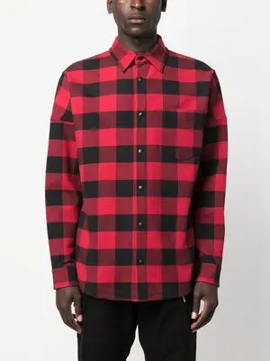 Palm Angels Logo-print Checked Shirt - Red