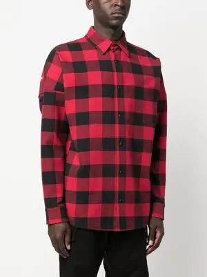 Palm Angels Logo-print Checked Shirt - Red