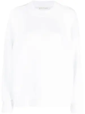 Palm Angels Logo Print Cotton Sweatshirt - White
