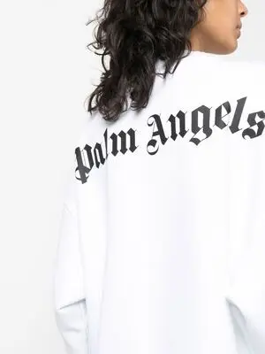 Palm Angels Logo Print Cotton Sweatshirt