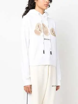 Palm Angels Bear Motif Hoodie - White