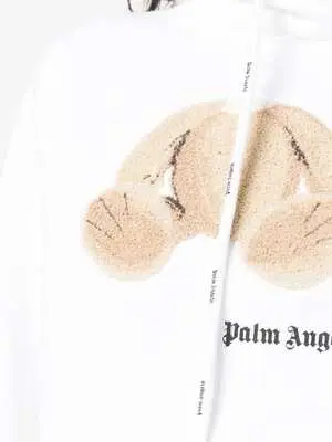 Palm Angels Bear Motif Hoodie - White