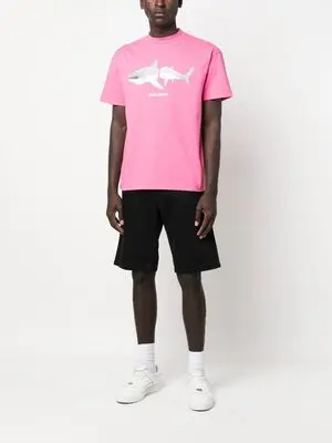 Palm Angels Shark-print Organic Cotton T-shirt